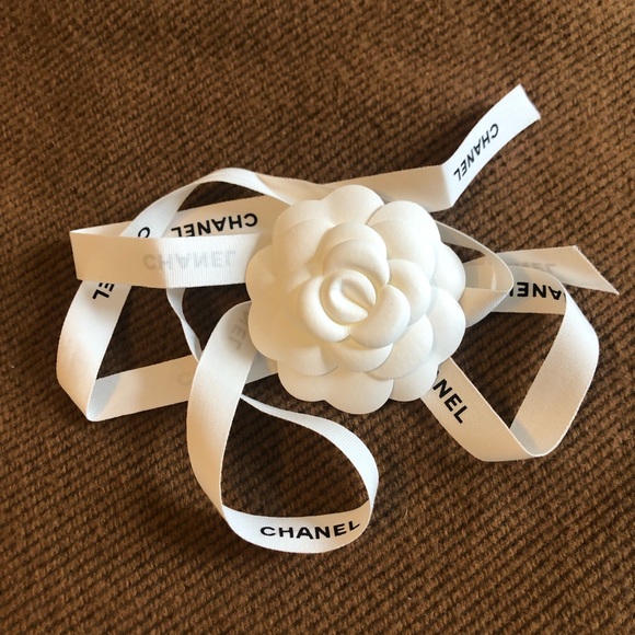 CHANEL | Accessories | Chanel Camellia Florals And Logo Ribbons 2x ...